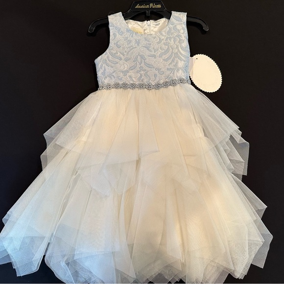 American Princess | Dresses | American Princess Blue Jacquard Girls ...